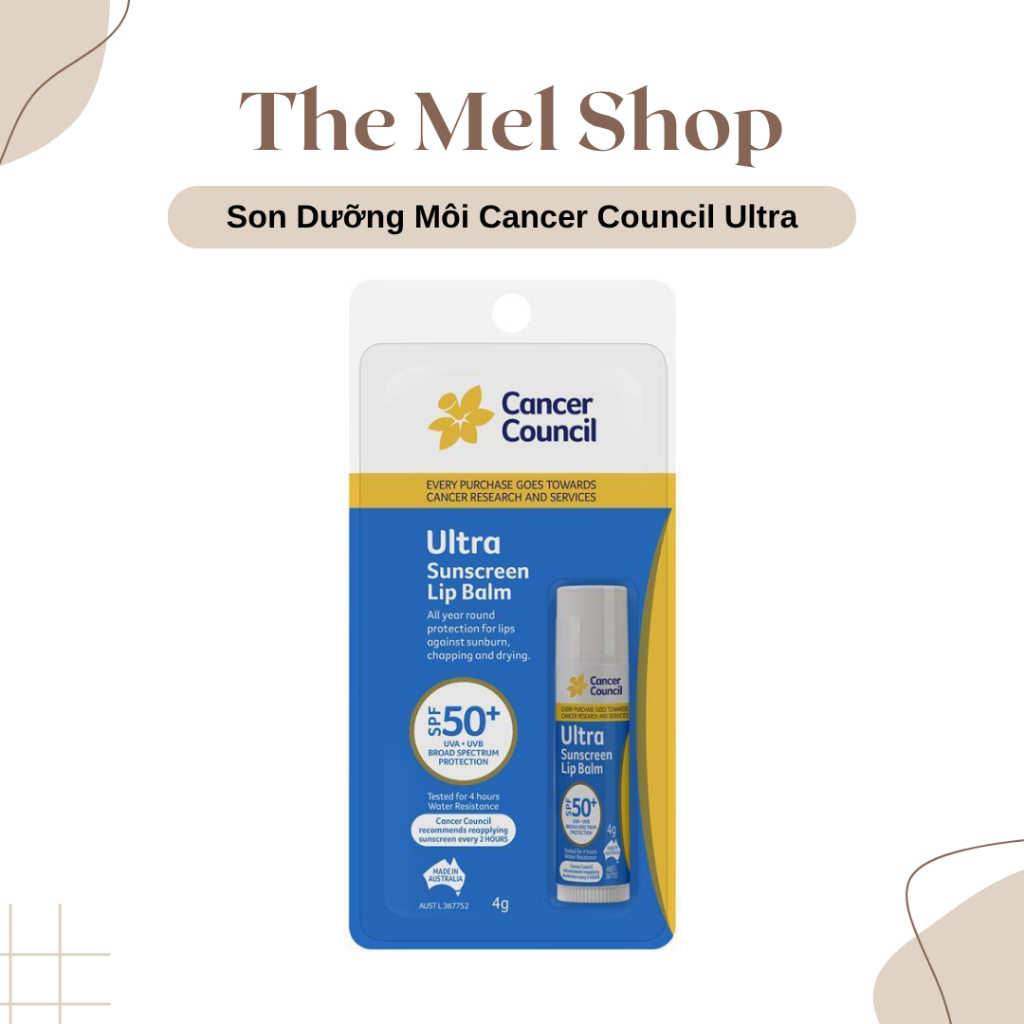 Son Dưỡng Môi Chống Nắng Cancer Council SPF 50+ Ultra Sunscreen Lip ...