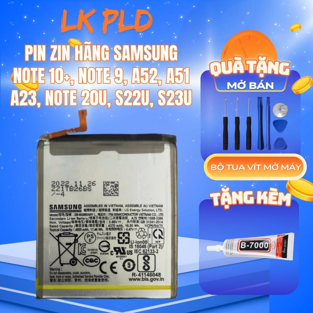 Pin Samsung Zin hãng các mã: Note 10+, A52, S21 FE, A21s..., Quà tặng ...
