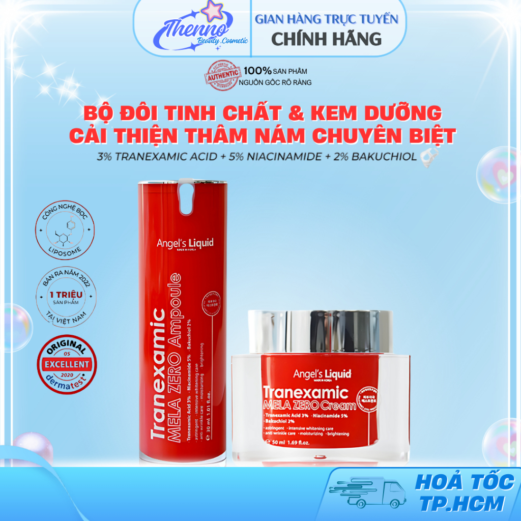 Bộ Sản Phẩm Serum & Kem Dưỡng Cải Thiện Thâm Nám Chuyên Biệt Angel's ...