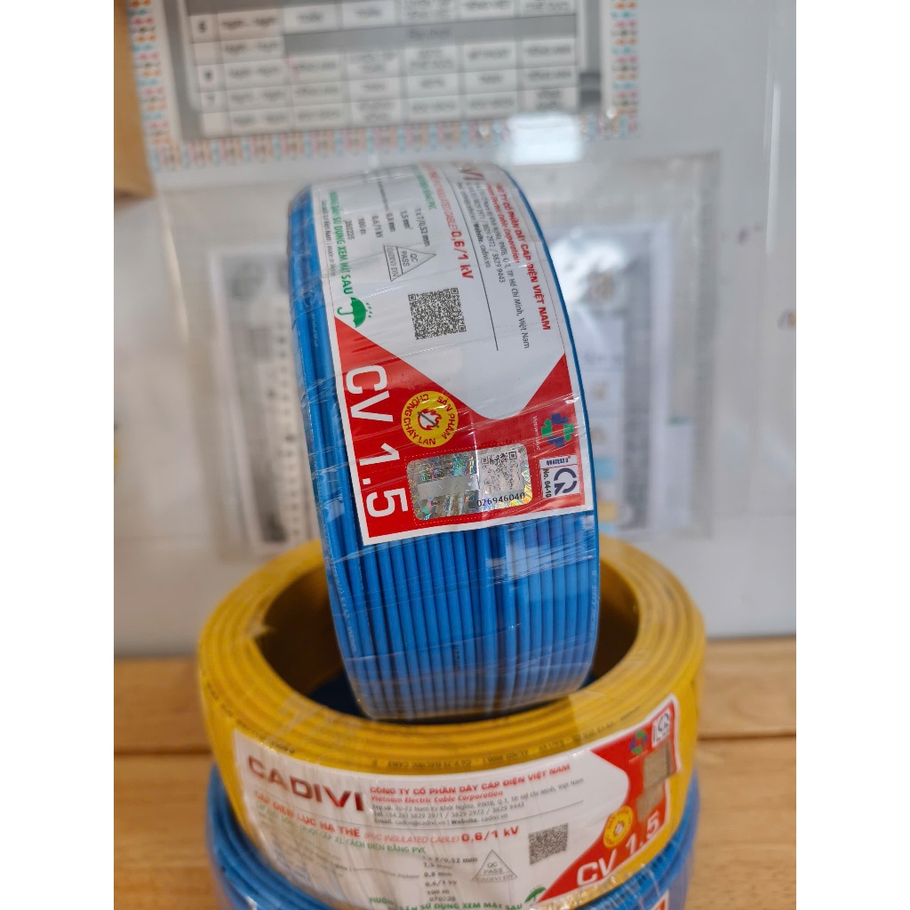 Dây điện đơn bọc nhựa Cadivi - CV1.5mm2, 2.5mm2 - điện áp 0.6/1kV - Bán lẻ 1 mét | Shopee Việt Nam