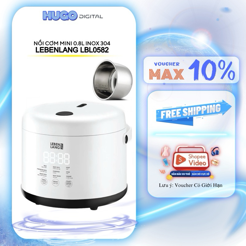 Nồi Cơm Inox 304 Mini 800Ml Lebenlang LBL0582 | Chính hãng Bảo hành 2 năm | Shopee Việt Nam