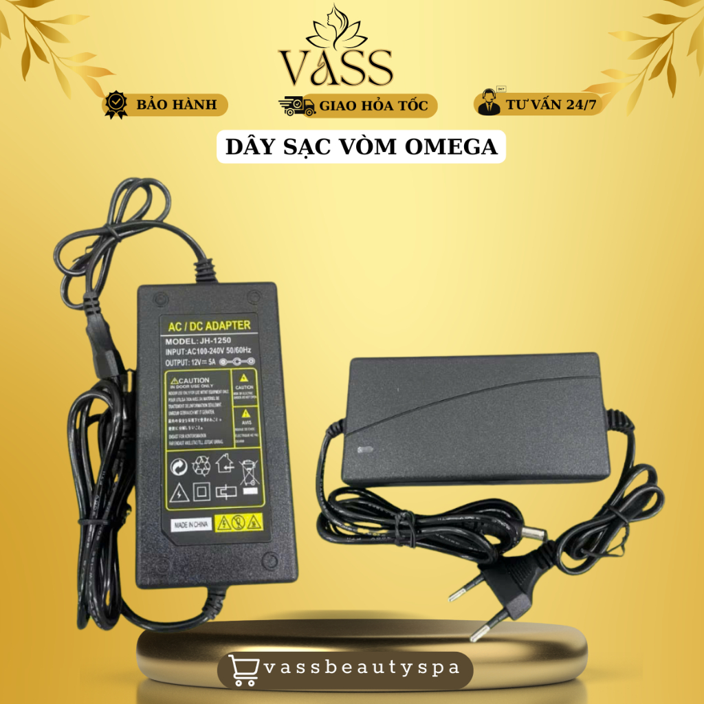 Dây nguồn, cục sạc, adapter của vòm ánh sáng OMEGA Light VASS BEAUTY ...