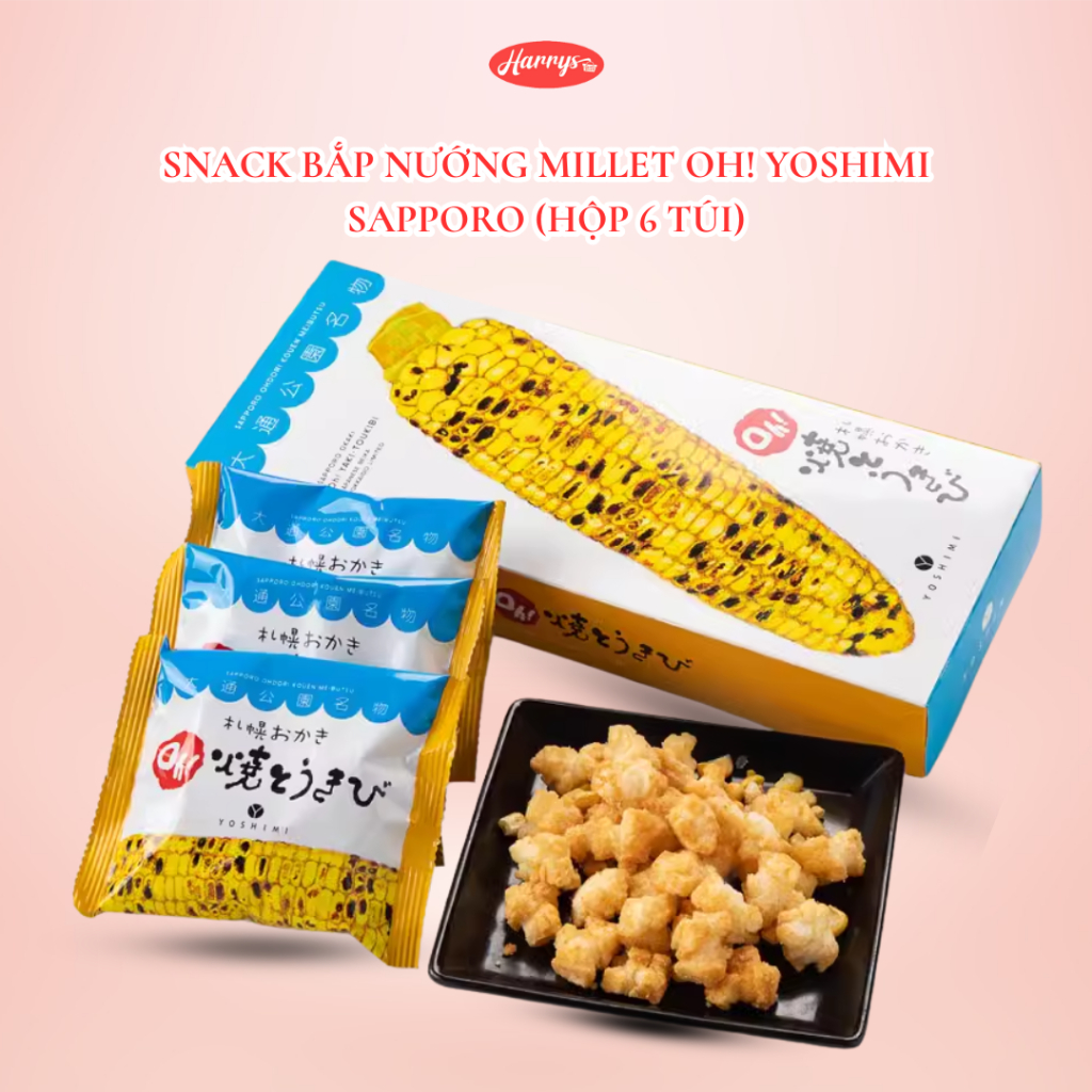 Snack Bắp Nướng Millet Oh! Yoshimi Sapporo (Hộp 6 túi) | Shopee Việt Nam