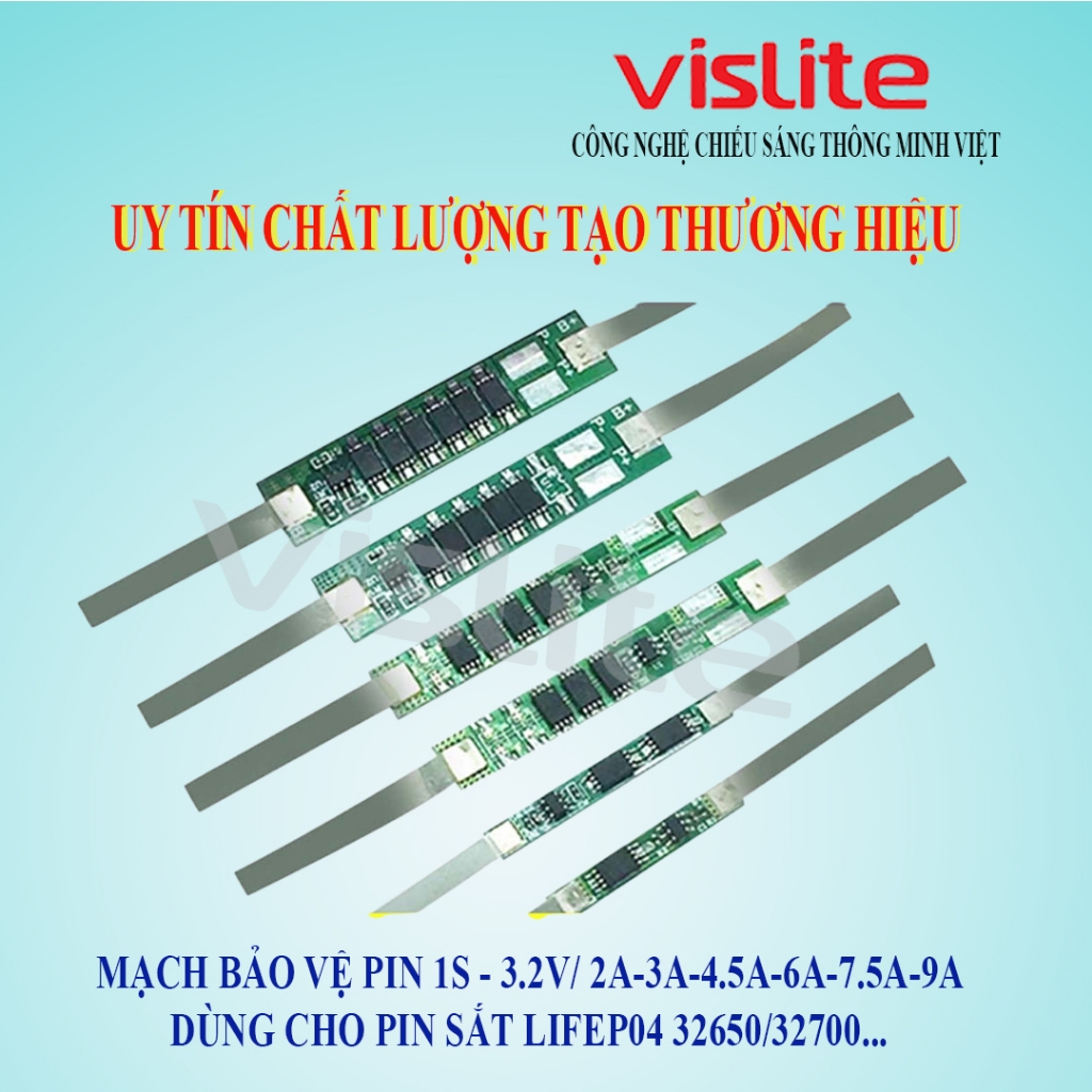 Mạch bảo vệ pin 1S 3.2V/ 2A, 3A , 4.5A , 6A, 7.5A, 9A dùng cho pin sắt LiFeP04 mạch đã hàn kẽm ...
