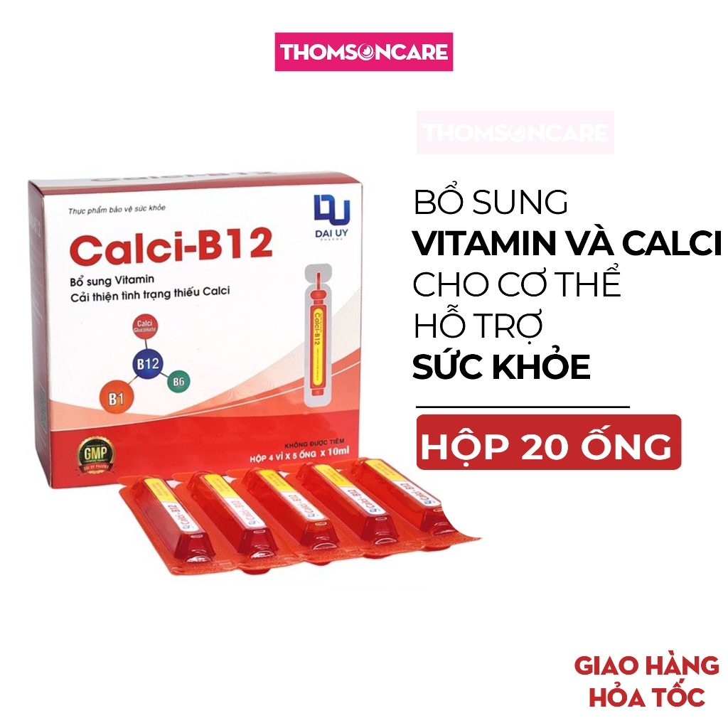 Calci B12 Đại Uy Bổ sung vitamin, cải thiện tình trạng thiếu hụt canxi - Hộp 20 Ống | Shopee ...