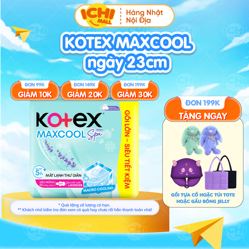 [HÀNG CHÍNH HÃNG CTY] Băng vệ sinh Kotex Maxcool French Spa 20 miếng, siêu mỏng _Ichimall ...