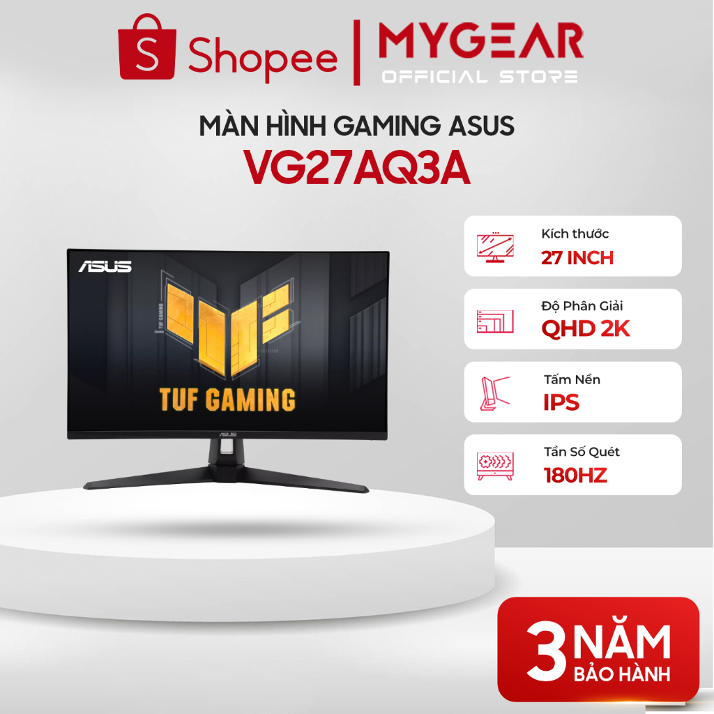 Màn hình Gaming ASUS TUF Gaming VG27AQ3A 27 inch Fast IPS QHD 180Hz 1ms ...