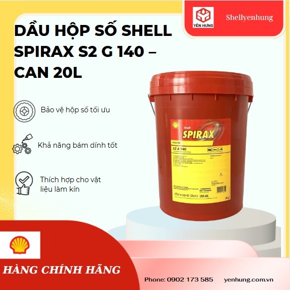 [SHELL YÊN HƯNG] Dầu hộp số Shell Spirax S2 G 140 – Can 20L | Shopee ...