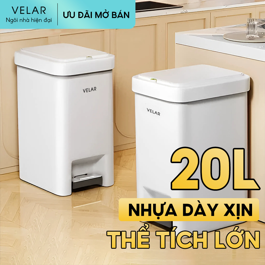 [XẢ KHO] Thùng rác nhà bếp đạp chân thể tích lớn không ruột Velar kín ...