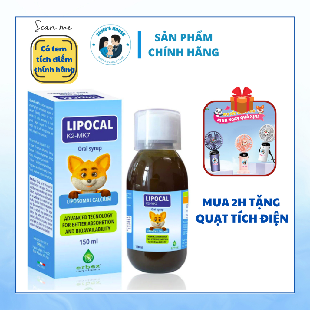 LIPOCAL K2-MK7 - Canxi Thực Vật Giúp Bé Tăng Chiều Cao, Xương Chắc Khỏe ...