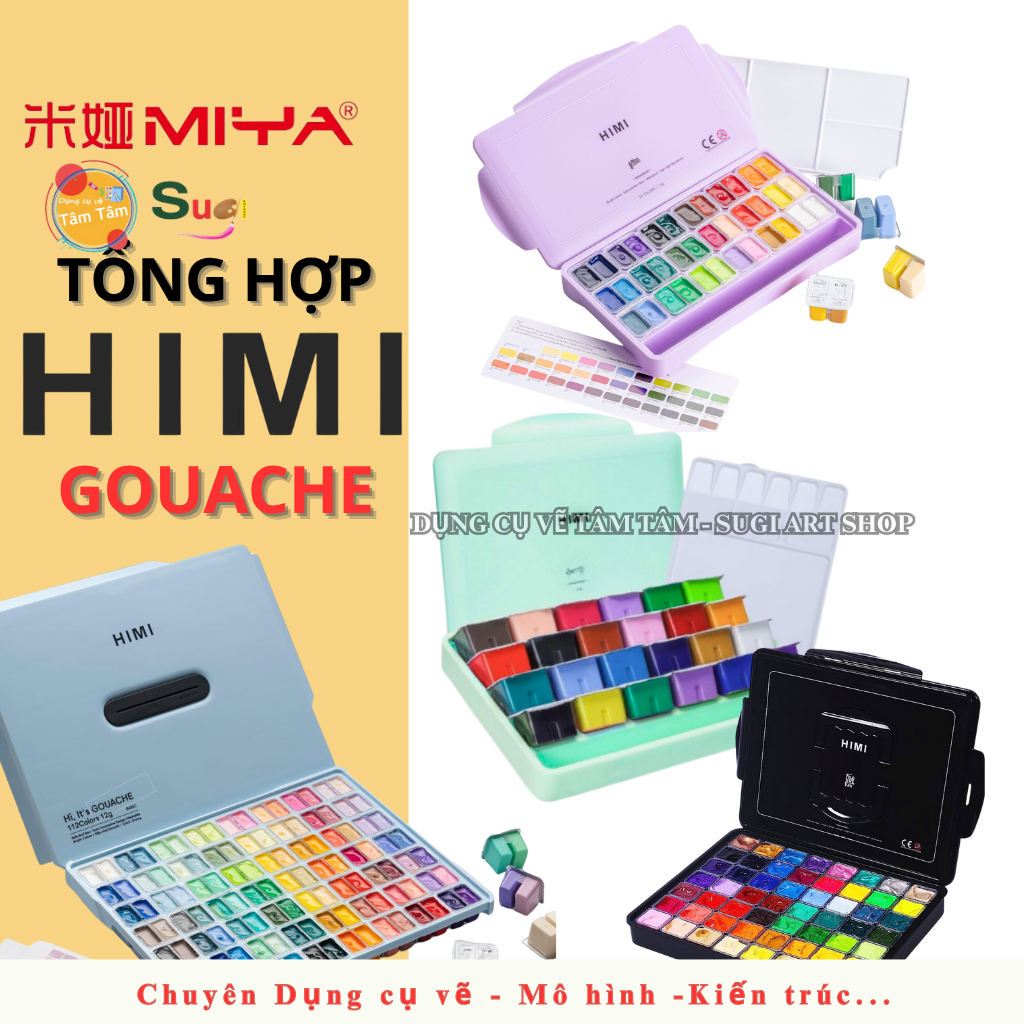[ TỔNG HỢP ] Màu Gouache HiMi dạng thạch , Màu Thạch Himi có độ che phủ ...