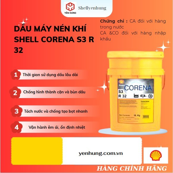 [SHELL YÊN HƯNG] Dầu máy nén khí Shell Corena S3 R 32 | Shopee Việt Nam