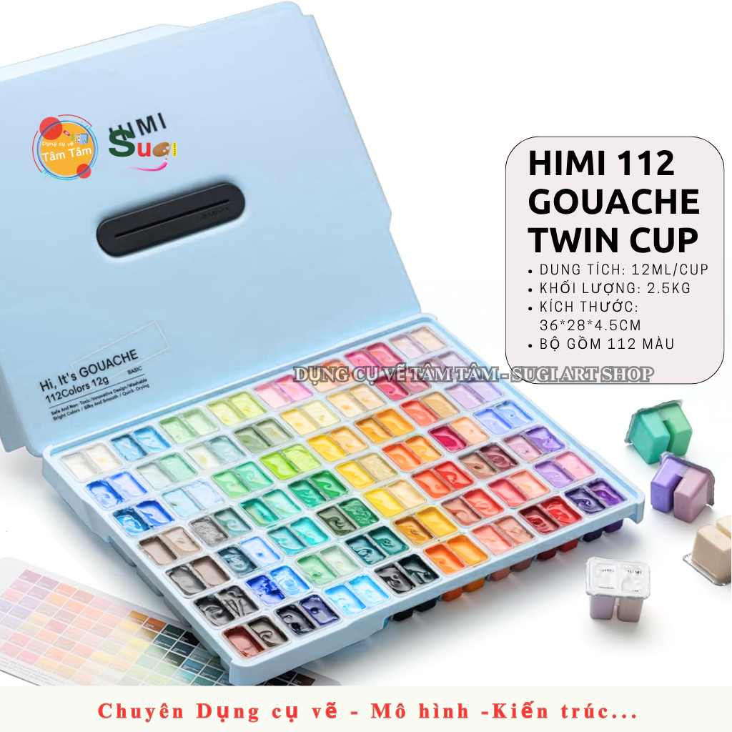 Himi Sinh đôi - Hộp 112 Màu Gouache HIMI Twins PHIÊN BẢN MỚI | Shopee ...
