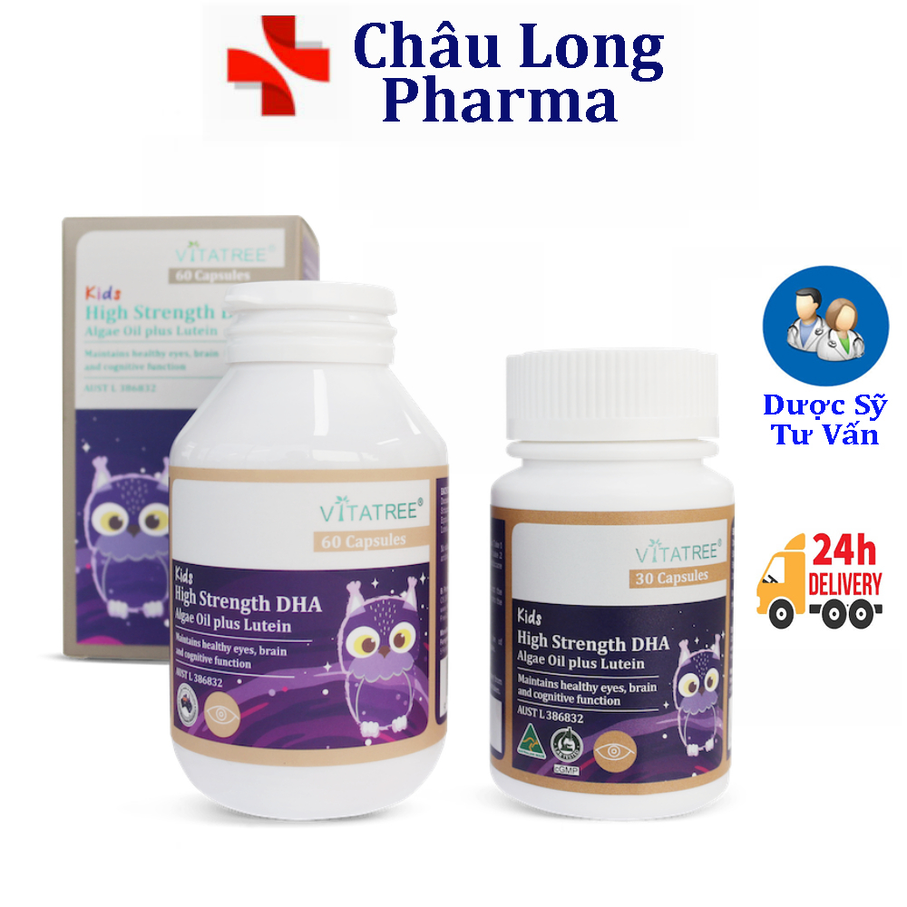 Viên DHA cho bé Vitatree Kids High Strength DHA Algae Oil plus Lutein ...