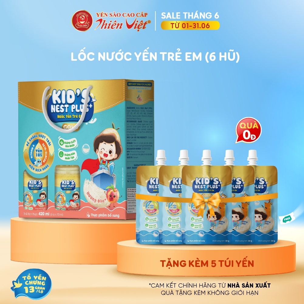 Yến Sào Cho Trẻ Em Kid's Nest Plus+ (Hộp 6 hũ x 70ml) _ Chính Hãng ...