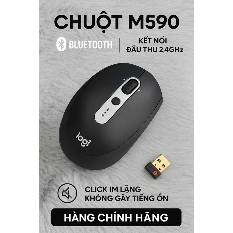 CHUỘT KHÔNG DÂY M590 2nd – KẾT NỐI KÉP BLUETOOTH & USB – CLICK IM LẶNG ...
