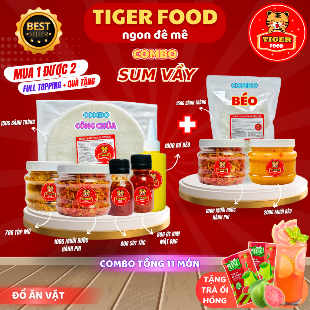 COMBO TẾT SUM VẦY - Bánh tráng phơi sương TIGER FOOD - Combo Công Chúa ...