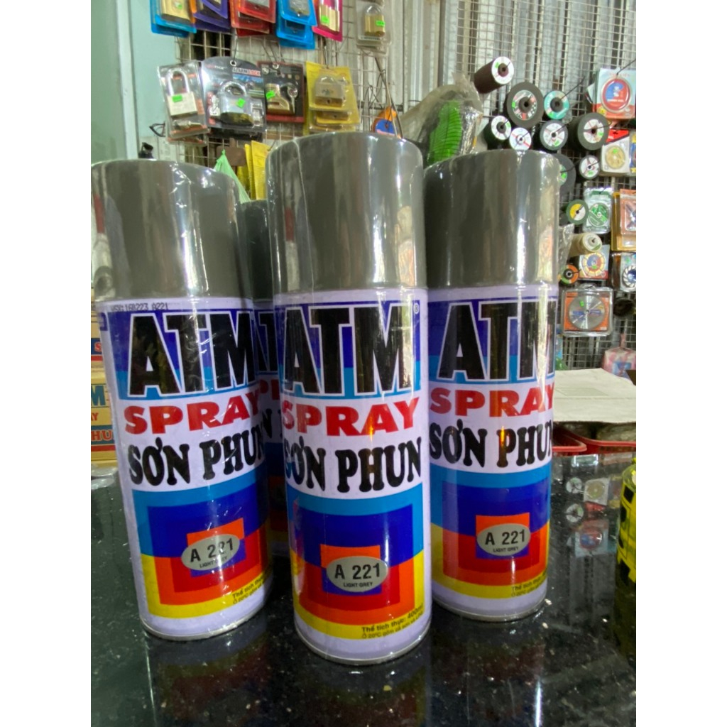 (Chính Hãng) Sơn Xịt Xám Sáng ATM A221 GIÁ TỐT 400ML | Shopee Việt Nam