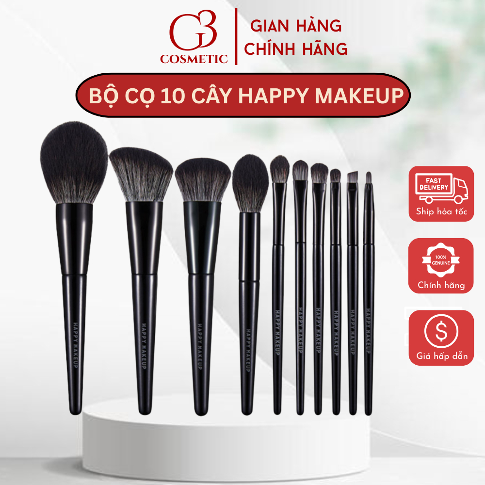 Bộ cọ trang điểm 10 cây HAPPY MAKEUP cọ make up cá nhân chuyên nghiệp ...