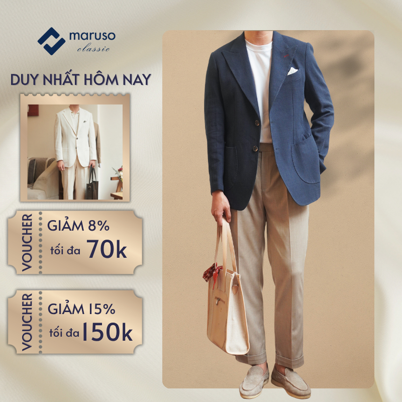 [MAY ĐO] Bộ suit cao cấp may thủ công MARUSO CLASSIC vải linen mềm mại ...