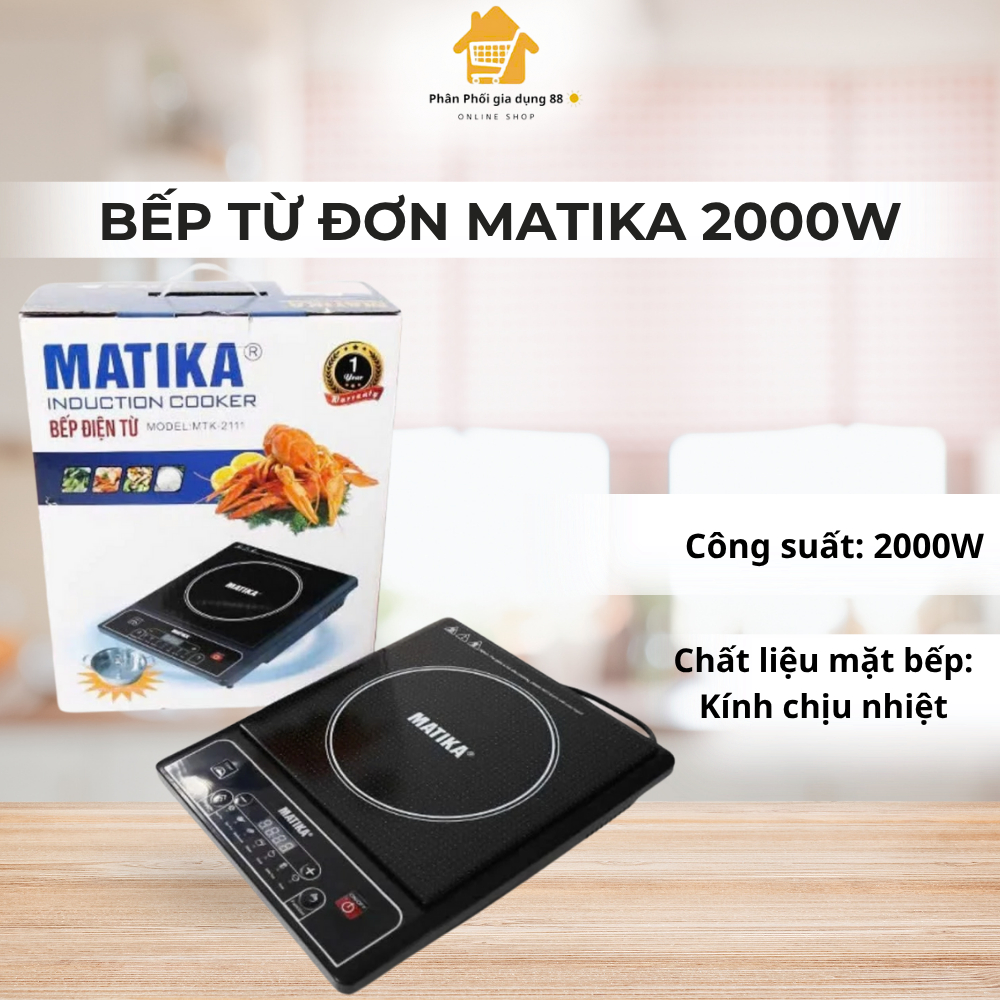 Bếp Từ Đơn MATIKA 2000W – Kèm Nồi Inox – Bếp Điện Từ Đa Năng, Chính ...