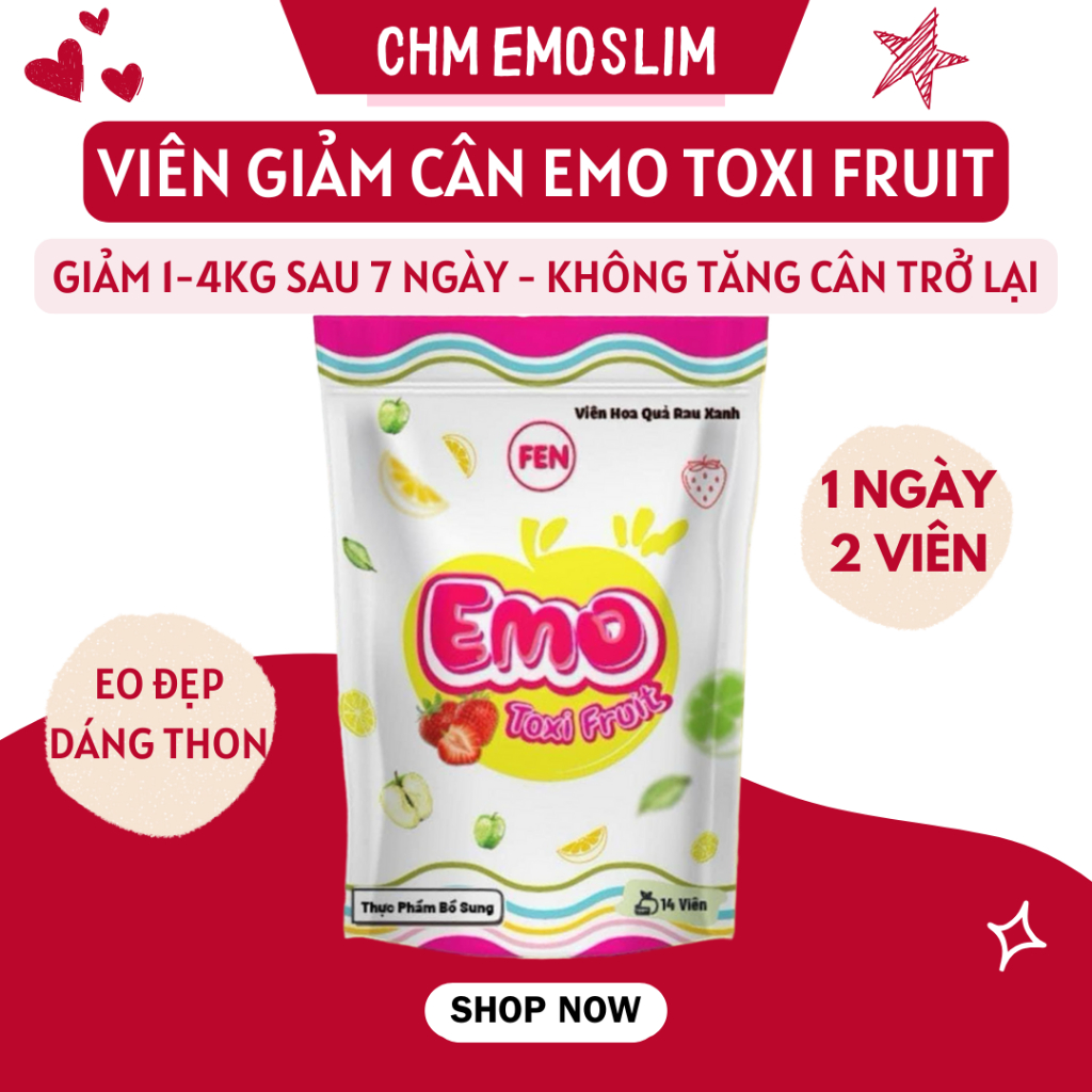 [MẪU MỚI DẠNG VIÊN] GIẢM CÂN EMO TOXI FRUIT 14 VIÊN DỄ UỐNG, EO ĐẸP ...