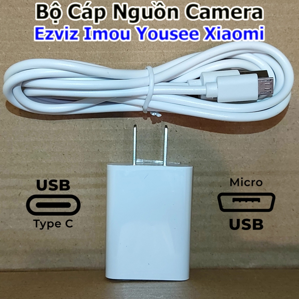 [HCM] - Bộ nguồn, dây USB 5V-1A 5V-2A micro Camera Ezviz C6N TY1 TY2 H6C HC2 C1C C1HC Imou C22 ...