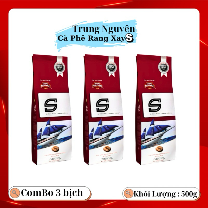 COMBO 3 Bịch cà phê Trung Nguyên - Cafe rang xay pha phin loại S 500g | Shopee Việt Nam