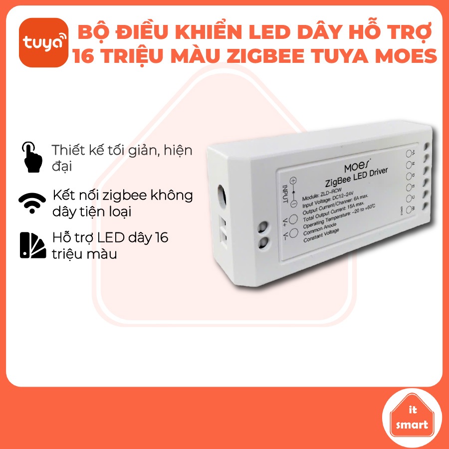 LED driver Tuya Moes zigbee điều khiển đèn LED dây 16 triệu màu qua ...