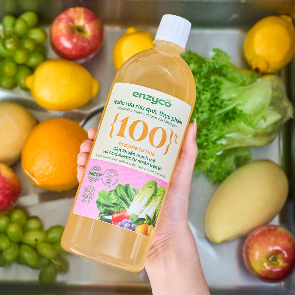 Nước Ngâm Rửa Rau Củ Ăn Dặm Cho Bé ENZYCO 500ML - 100% Enzyme Từ Dứa ...