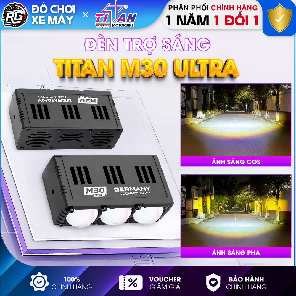 TITAN M30 Ultra - Đèn Trợ Sáng M30 140W, 9+9 Chip Led, Tản Nhiệt Tôt ...