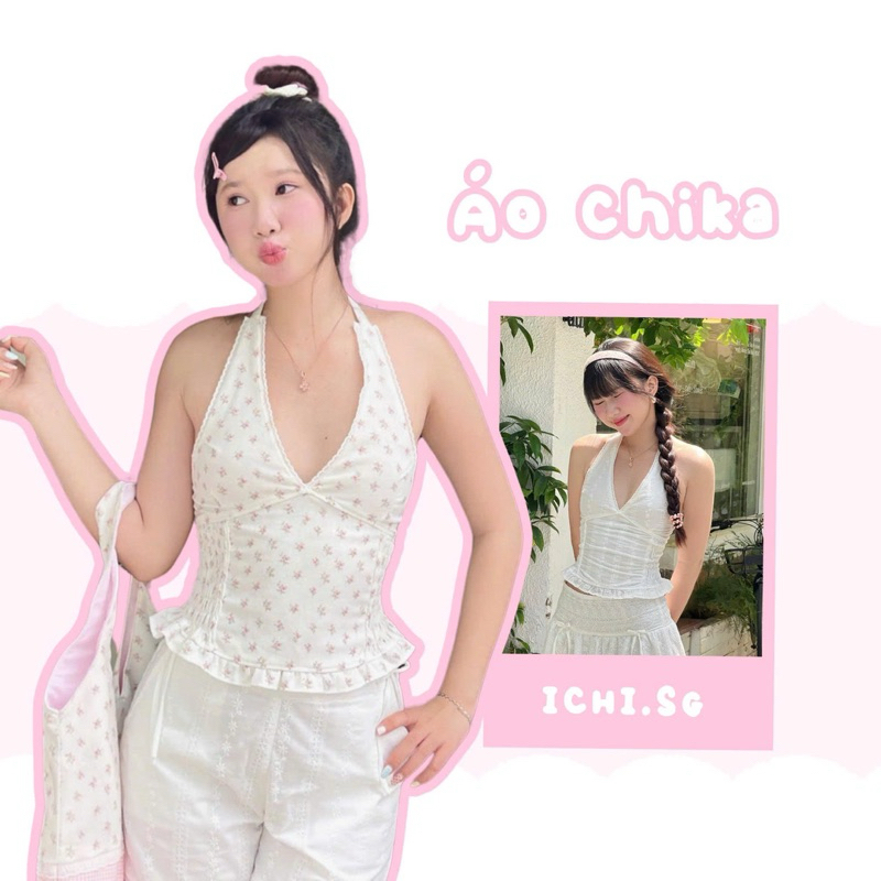 Chika top - áo yếm cột dây - ICHI.SG | Shopee Việt Nam