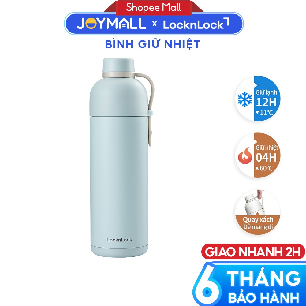 Bình giữ nhiệt LocknLock Belt Bottle LHC4267MIT 490ml, Hàng chính hãng inox 304, miệng rộng ...