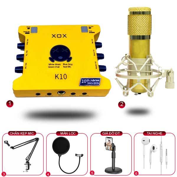 Bộ Sound card K10 10th Bản 2020 Và Micro BM900 | Shopee Việt Nam