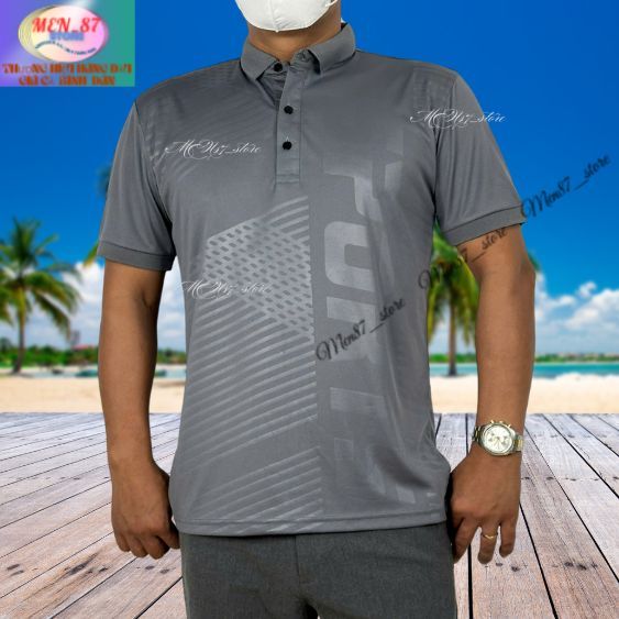 Áo Thun Nam Có Cổ Ép Vân Chìm Thể Thao , Thun Lạnh Poly, Co Giãn 2 ...