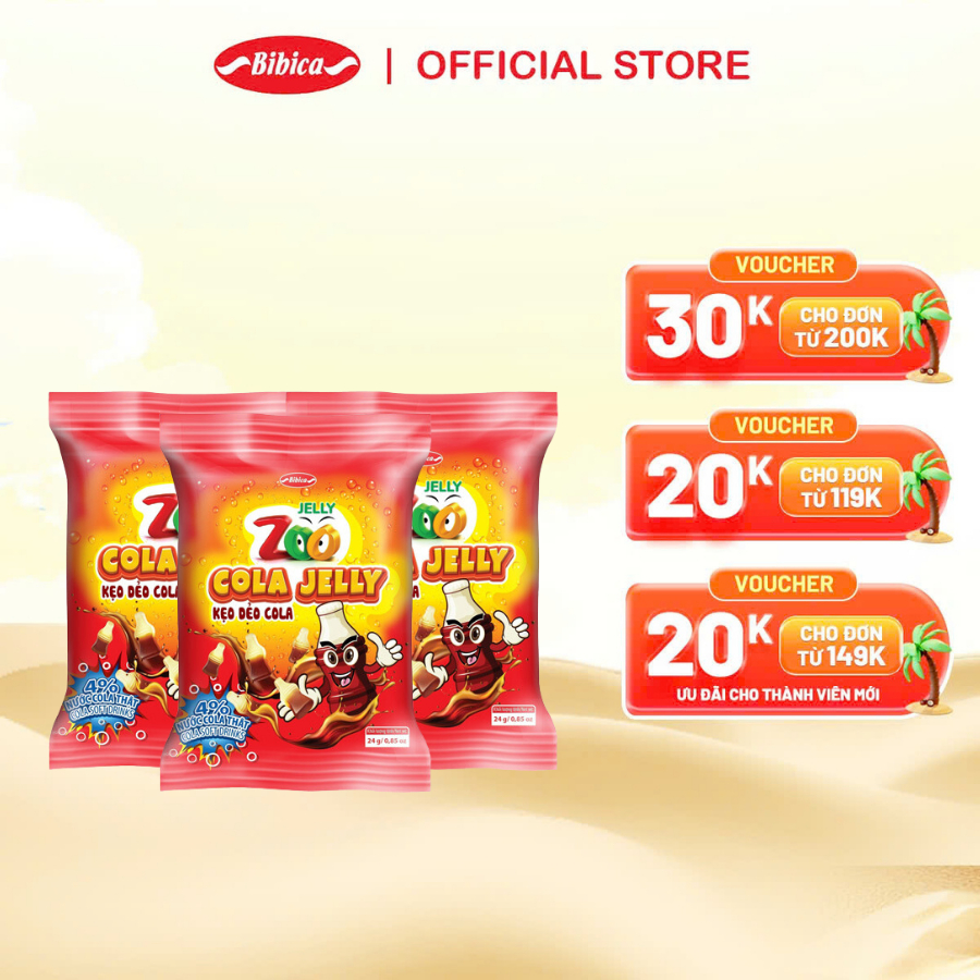 Combo 3 Kẹo Dẻo Zoo Cola Bibica 24g | Shopee Việt Nam
