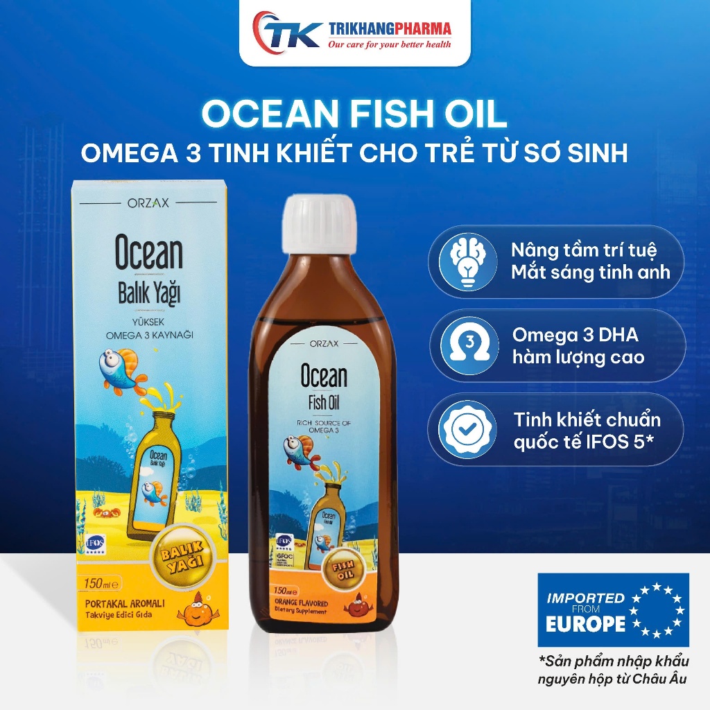 [Quà Tặng] Dầu cá cho bé ORZAX Omega 3 DHA EPA Ocean Fish Oil | Shopee ...