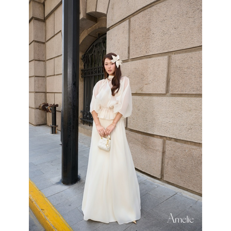 AMELIE - Set áo form rộng tay rơi + chân váy xuông Paula set AME261 ...