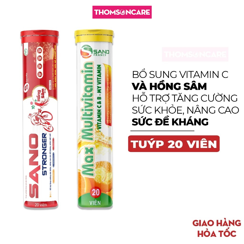 C sủi tăng đề kháng Hồng sâm Sano Strong và Multivitamin Sanofia France ...