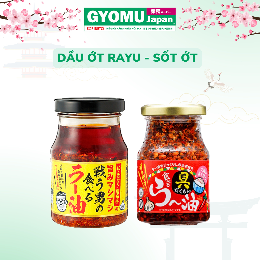 Dầu ớt rayu 130g, Sốt ớt món hoa 180g, Sốt cay 7 vị ớt tươi - Gyomu ...