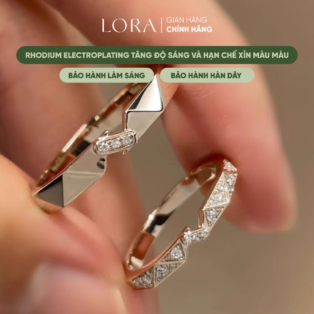 [BH Làm Sáng] Nhẫn Đôi Nam Nữ S925 Lora Forever 04 Freesize May Mắn ...