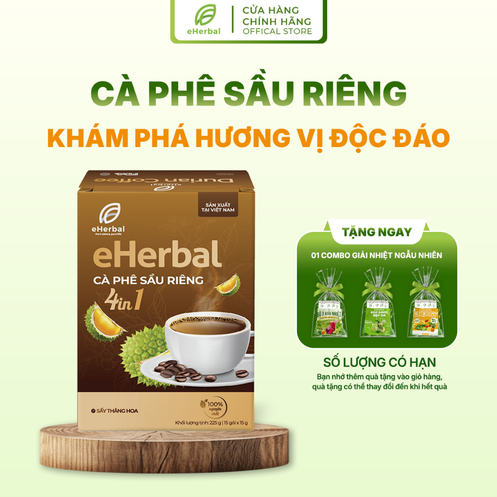 Cà Phê Sầu Riêng Coffee Eherbal Cafe Sấy Thăng Hoa Coffee Durian Vị ...