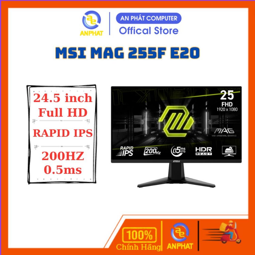 Màn Hình Gaming MSI MAG 255F E20 (24.5 inch - IPS - FHD - 200Hz - 0.5ms) - BH 3 năm | Shopee ...