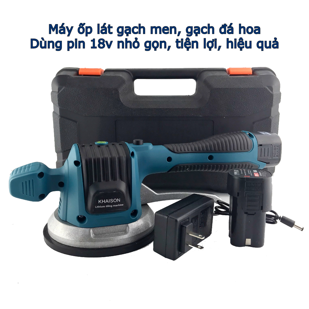 Máy ốp lát gạch men cầm tay, máy đầm rung dùng pin 18v 6 cấp độ rung ...