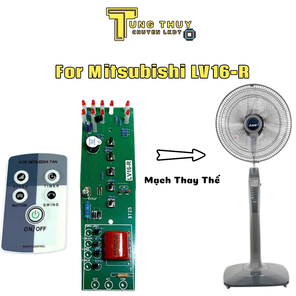 Mạch Điều Khiển Quạt Cây Mitsubishi LV16-R – Mạch Thay Thế – Dễ Lắp, Độ ...