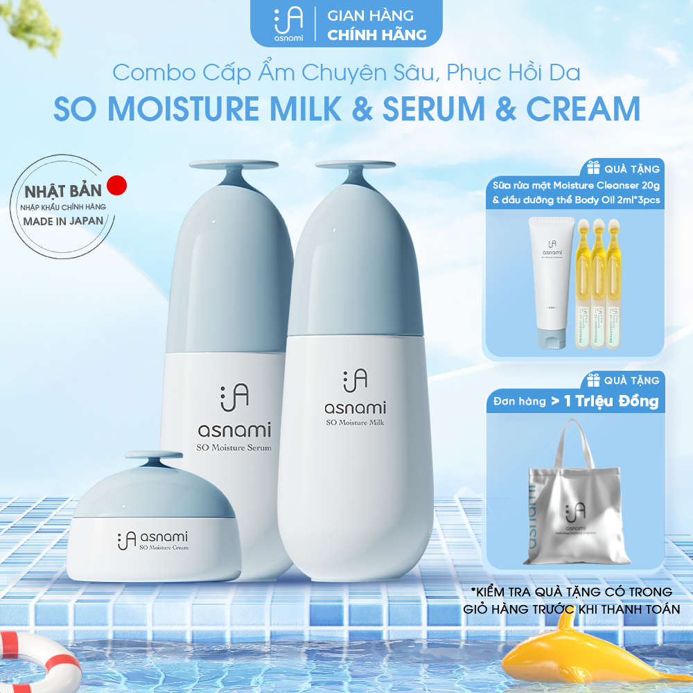 Combo Dưỡng Ẩm Cấp Ẩm Mịn Da Phục Hồi Da Chuyên Sâu ,SO Asnami Moisture ...