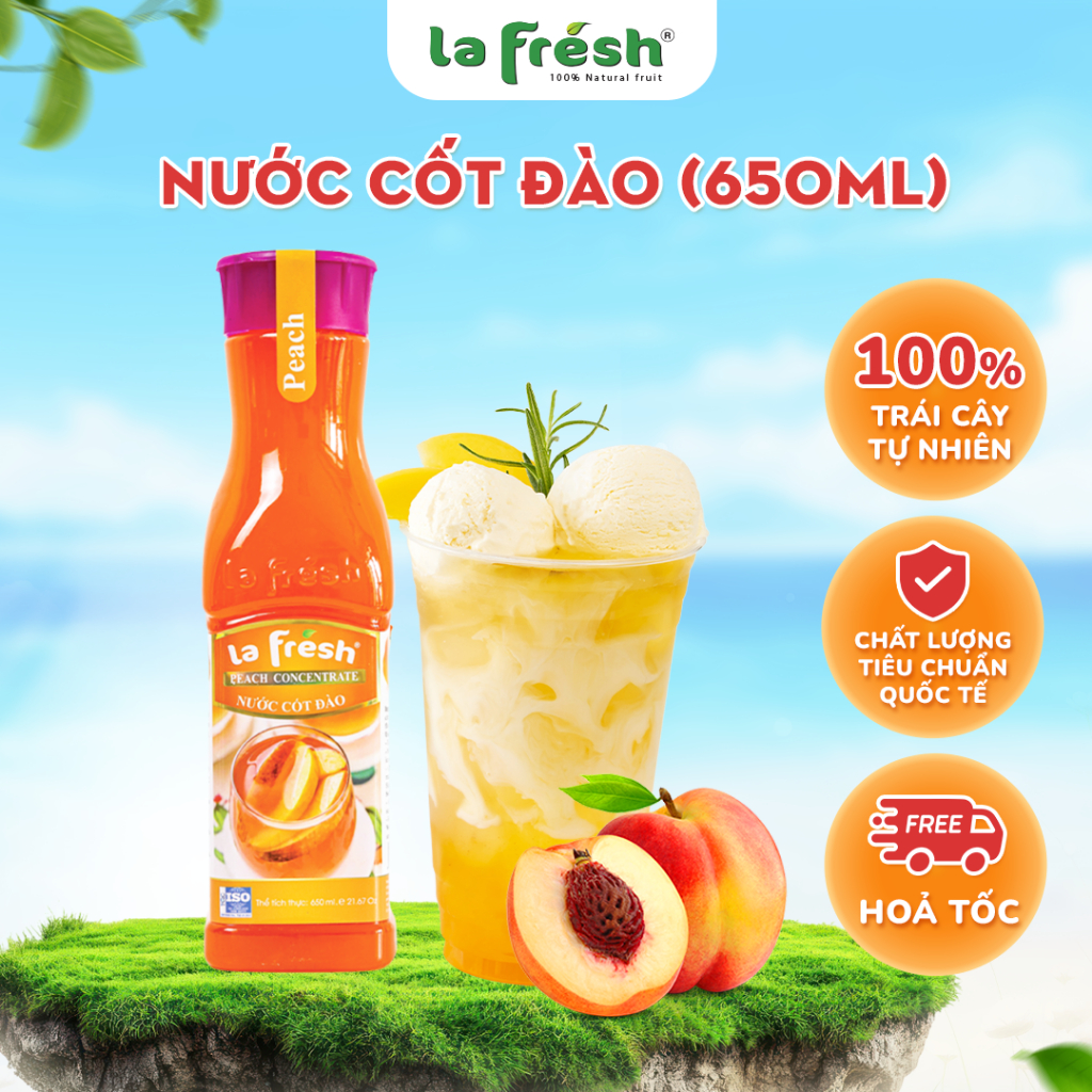 Nước Cốt Đào Lafresh Đà Lạt Chai 650ml - Hương vị tự nhiên, pha chế ...