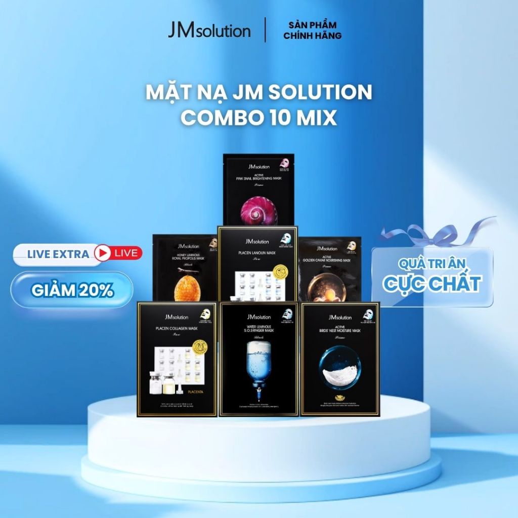 Combo 10 Mix Mặt Nạ Dưỡng Da JMSolution Hỗ Trợ Cải Thiện Tình Trạng Mọi Loại Da, Dưỡng Ẩm Trắng ...