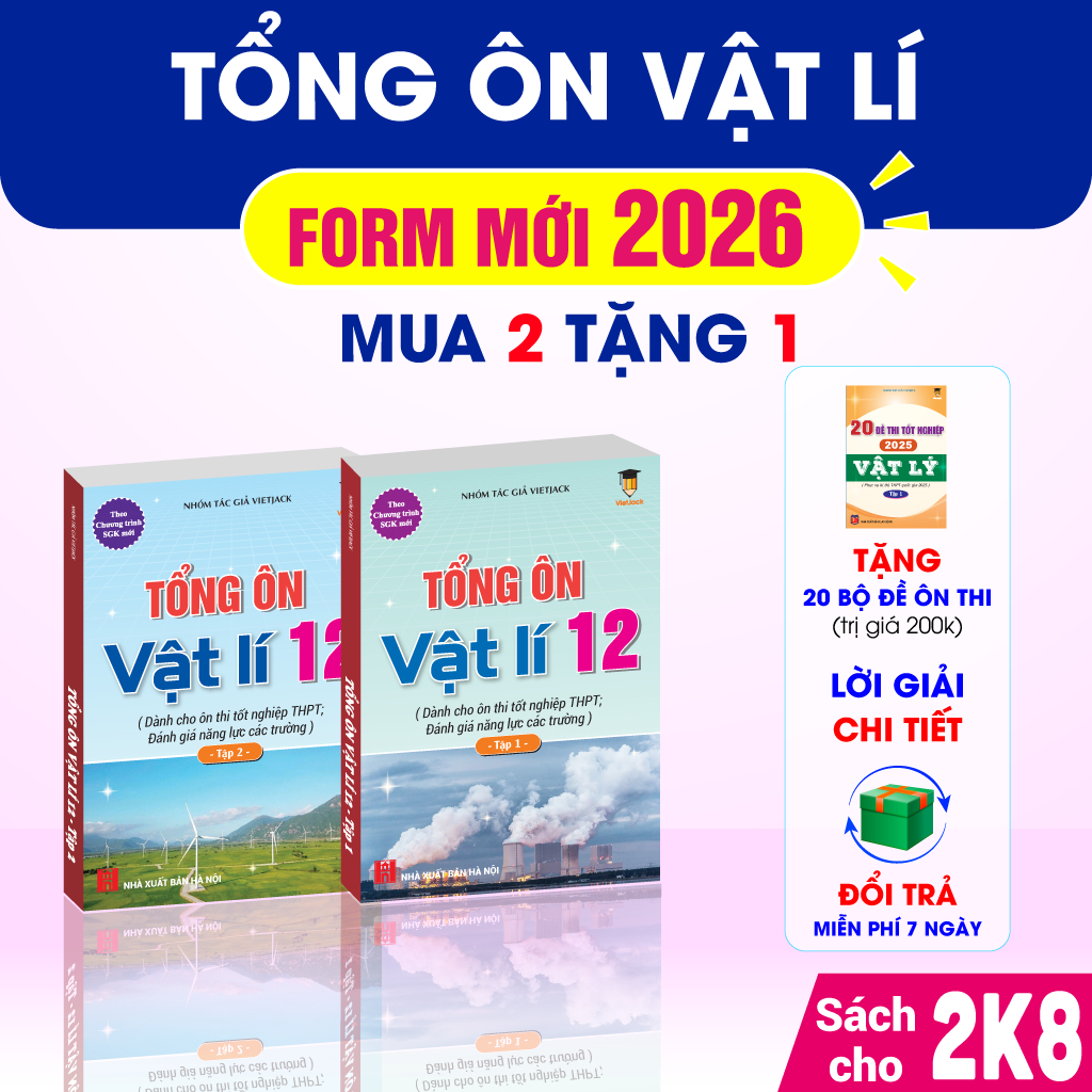 Sách - Combo Tổng ôn Vật lí 12 tập 1, tập 2 (Dành cho ôn thi THPT 2026 ...