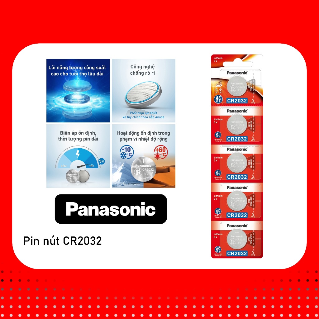 Pin Panasonic CR-2032 chính hãng - 1 viên | Shopee Việt Nam